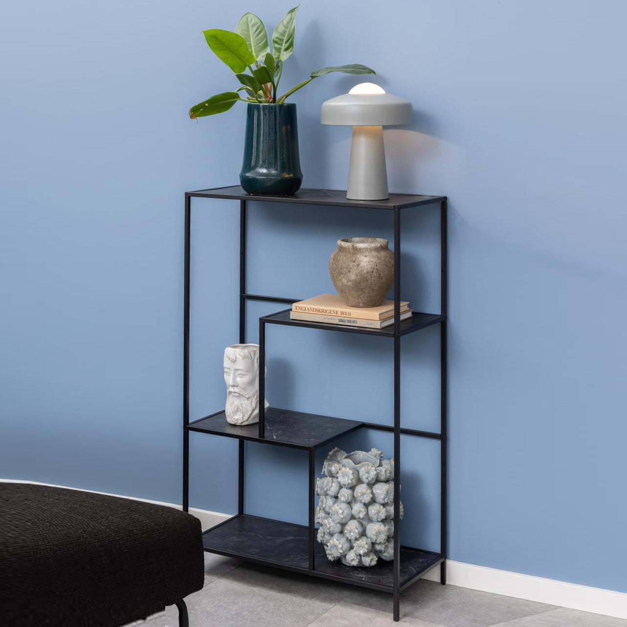 Infinity Bookcase Shelving Unit In Black With 3 Shelves 72x32x114 cm ...