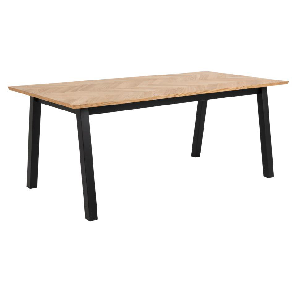Brighton Oiled Dining Table Stunning Herringbone Oak Veneer Spacious 1 ...